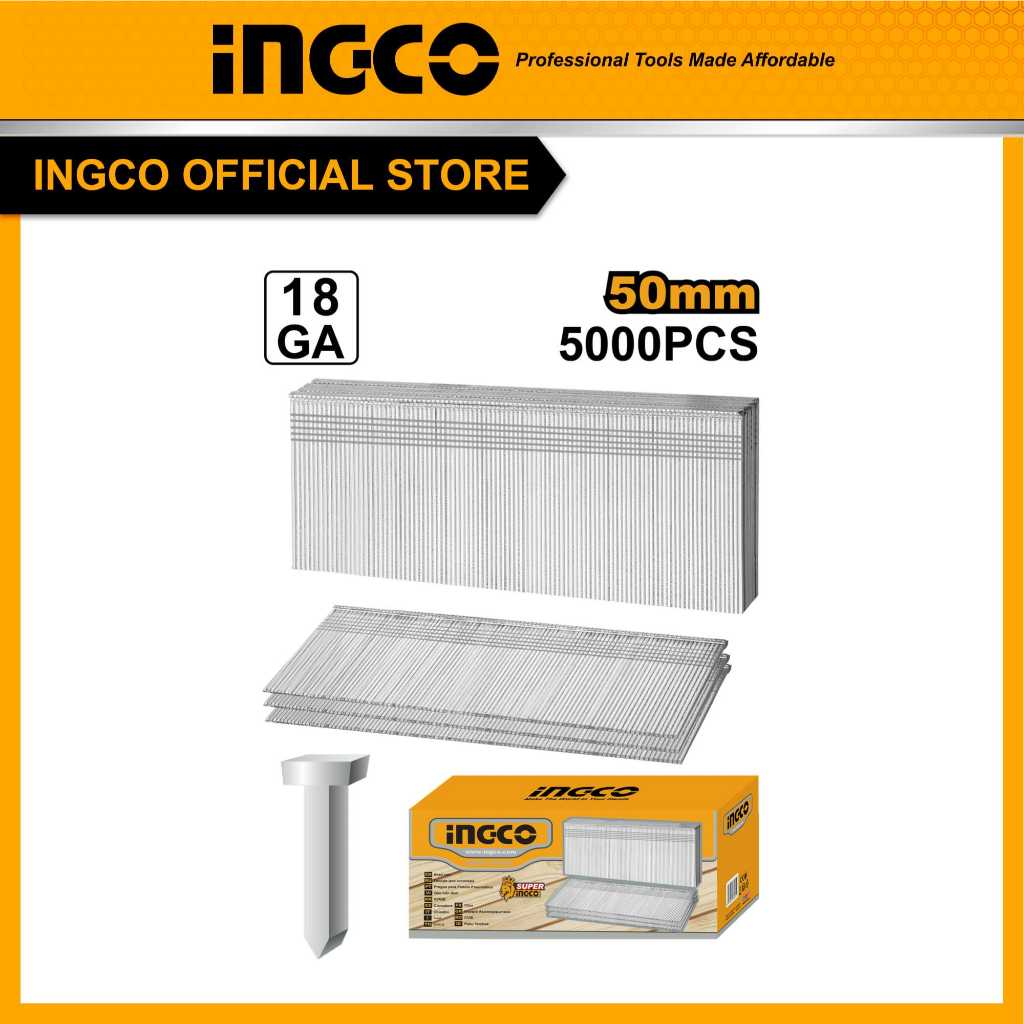 Jual [F50] Brad Nail 50mm INGCO ANA18501 Refill Isi Nailer Paku I ...