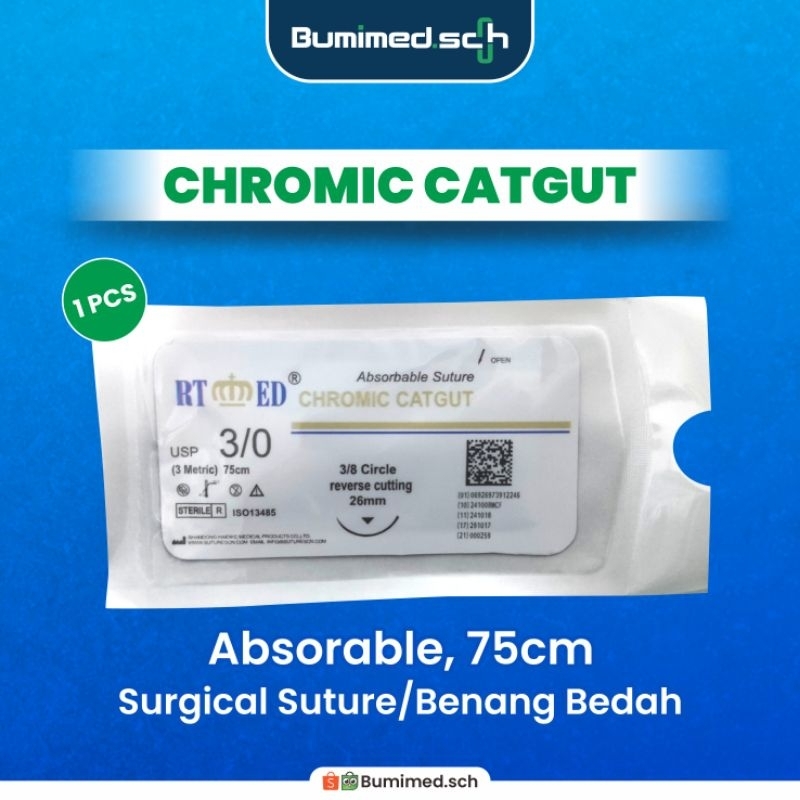 Jual Benang Jahit Oprasi Chromic Catgut / Surgical Suture Chromic ...