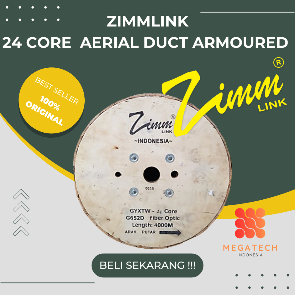 Jual KABEL FIBER OPTIC BULAT NON SLING - AERIAL DUCT 24 CORE ARMOURED ...