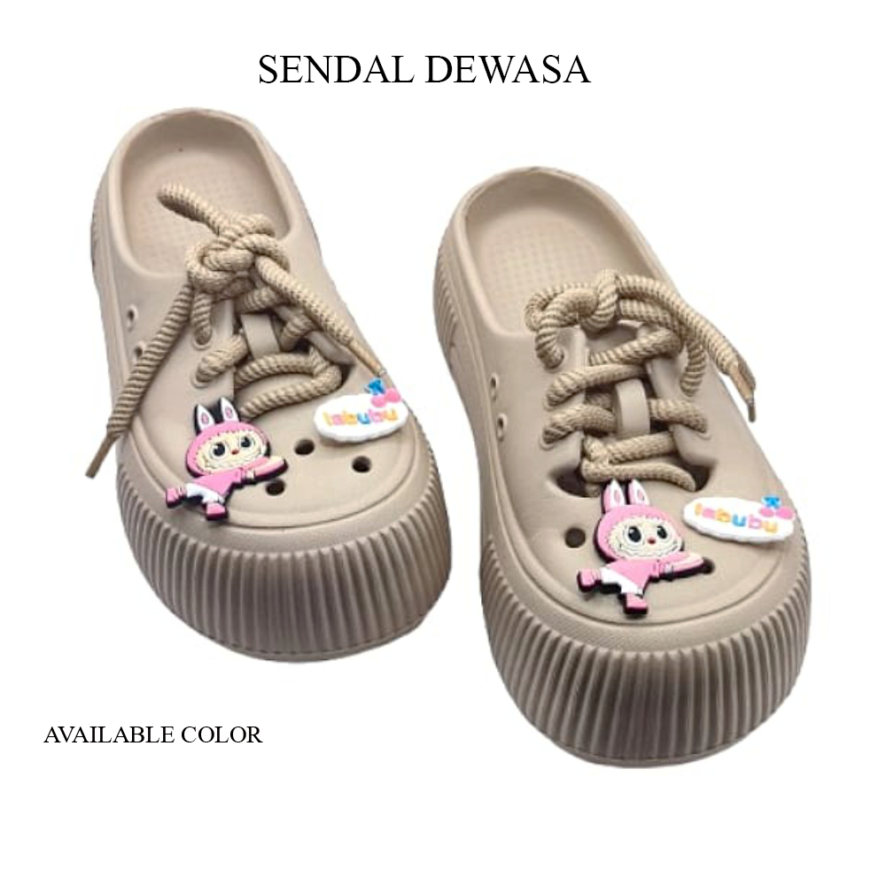 Jual Sendal Dewasa Dan Remaja Selop Tali Jelly Karet Motif Labubu Baru ...