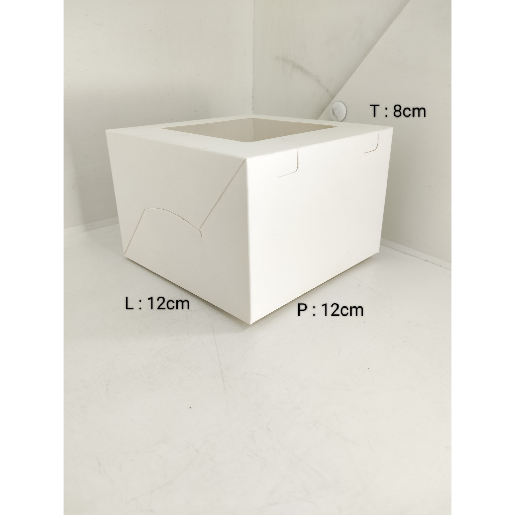 Jual 10 PCS BOX PUTIH MIKA 12X12X8 IVORY LAMINASI 265 GSM | Shopee ...