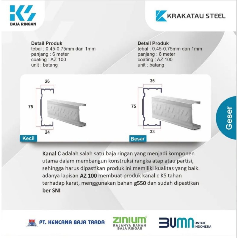 Jual Baja Ringan KS c75 murah (7.5cm x 3.5cm) | Shopee Indonesia