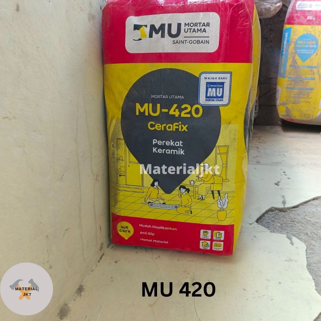 Jual MU 420 Semen Lem Perekat Keramik Kecil Mortar Utama 25 KG | Shopee ...