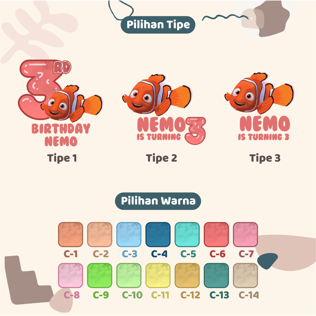 Jual (30pcs) diecut label hang tag FINDING NEMO /lucu cetak hang tag ...
