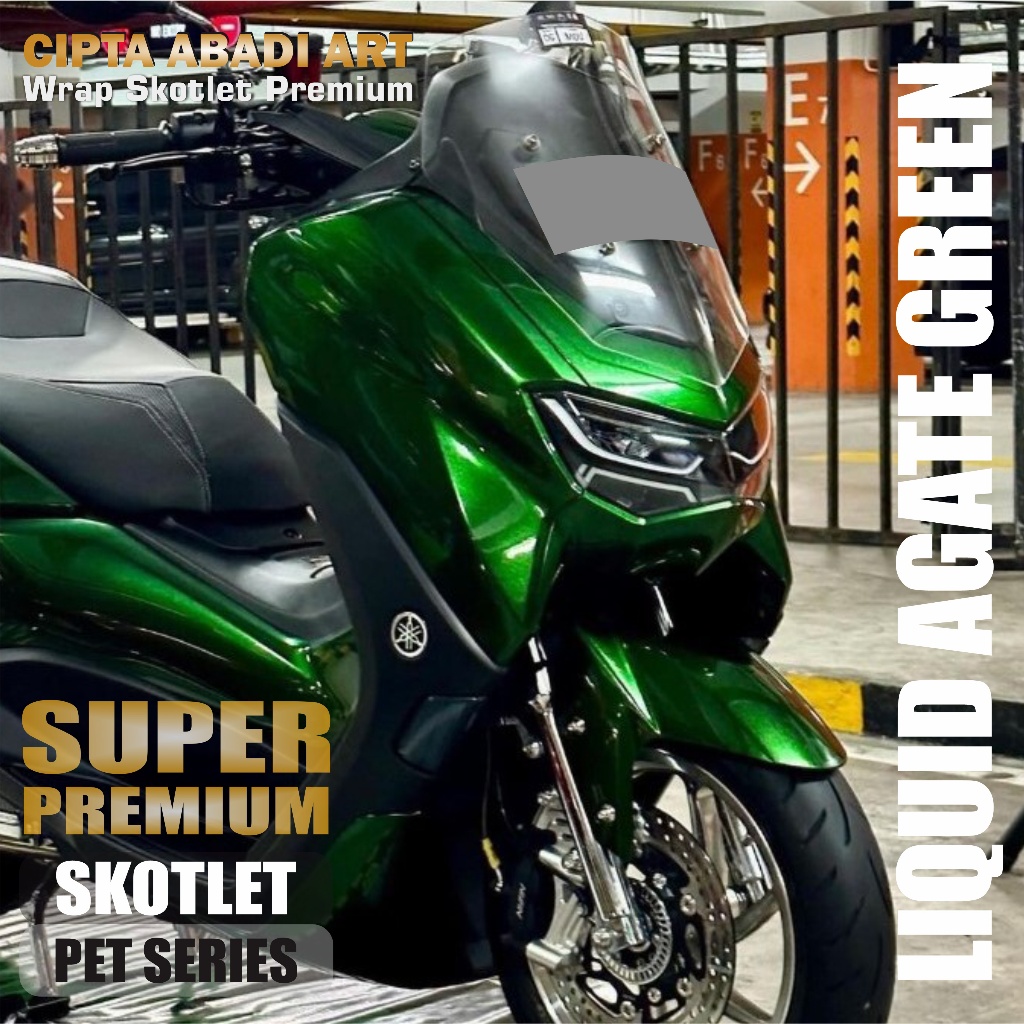 Jual STIKER SKOTLET MOTOR LIQUID AGATE GREEN SERI PET SUPER PREMIUM ...