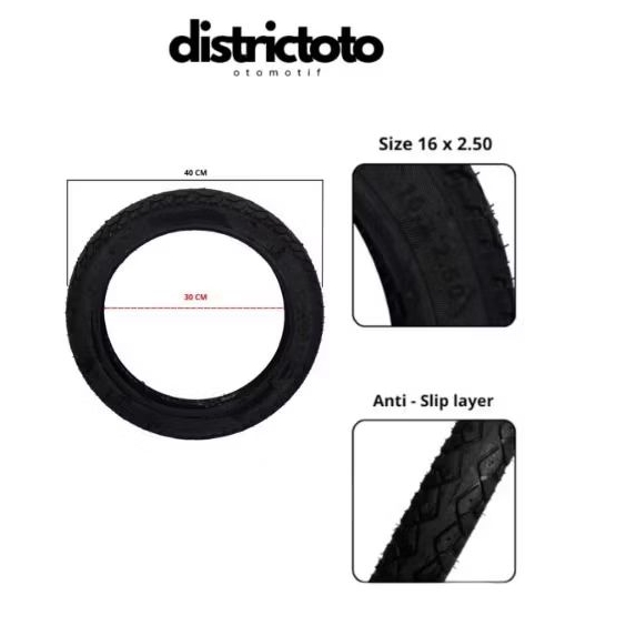 Jual Ban Sepeda Listrik Selis Tubeless 16 x 2.50 Ban Luar Sepeda ...