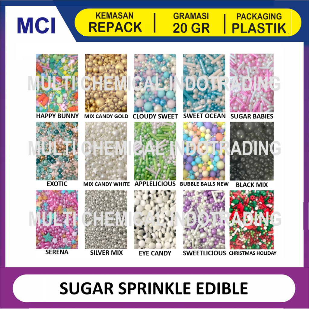 Jual SUGAR SPRINKLE TRIMIT EDIBLE SPRINKLE - 20 GR / HIASAN KUE ...