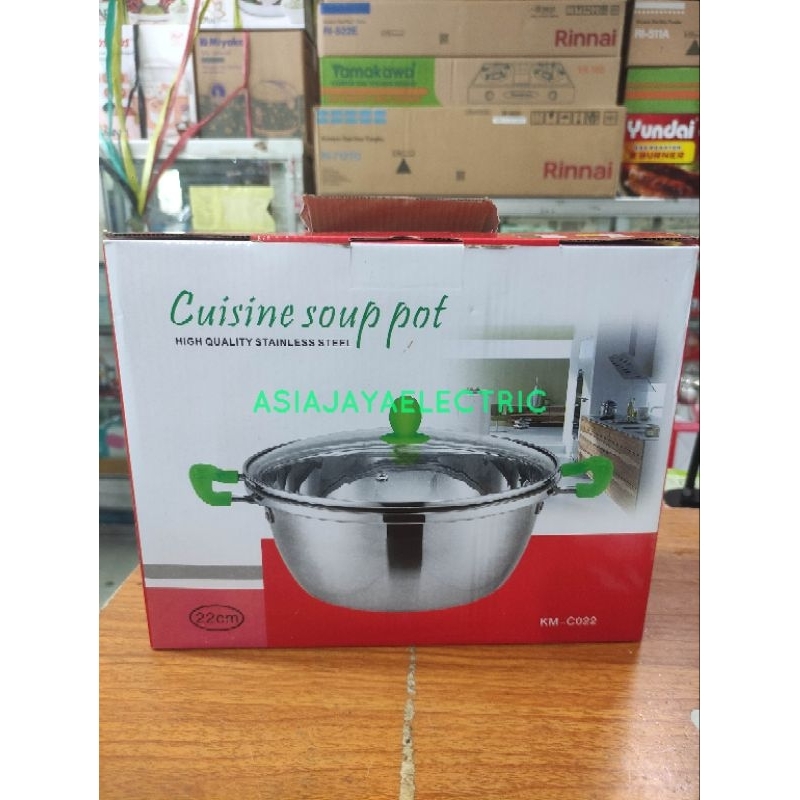 Jual CUISINE SOUP POT PANCI MASAK STAINLESS STEEL UKURAN 22CM 22 CM ...