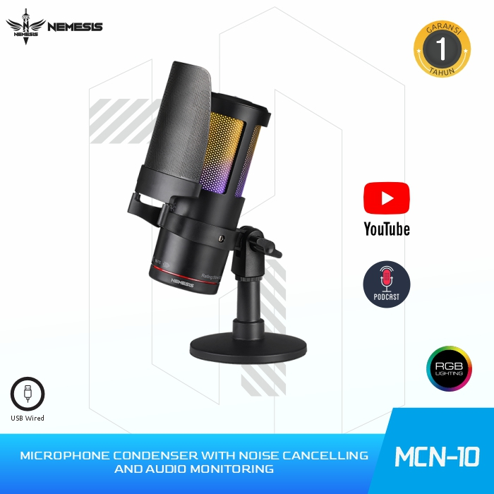 Jual Mic Condenser RGB with Noise Cancelling NYK Nemesis LUMOS MCN-10 | Shopee Indonesia