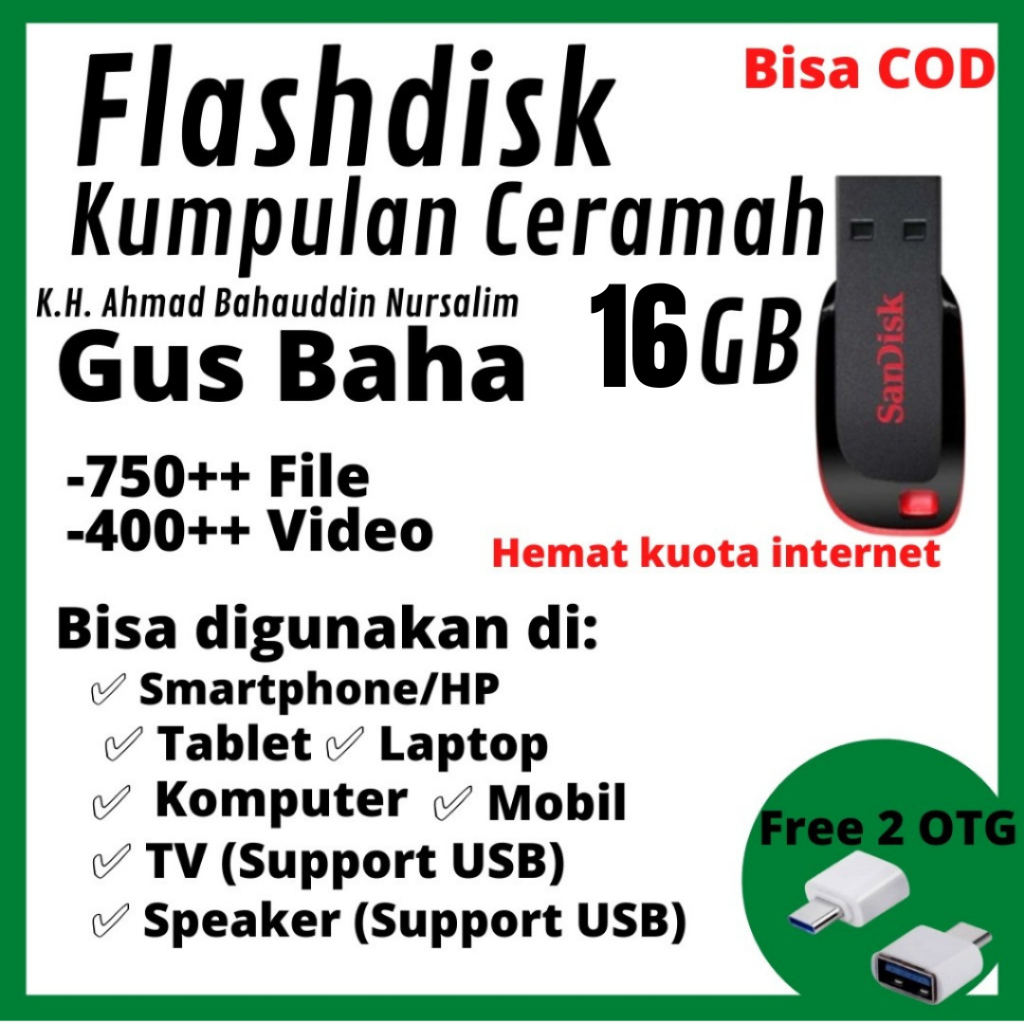 Jual Flashdisk kumpulan ceramah gus baha full isi pengajian video Gus Baha | Shopee Indonesia