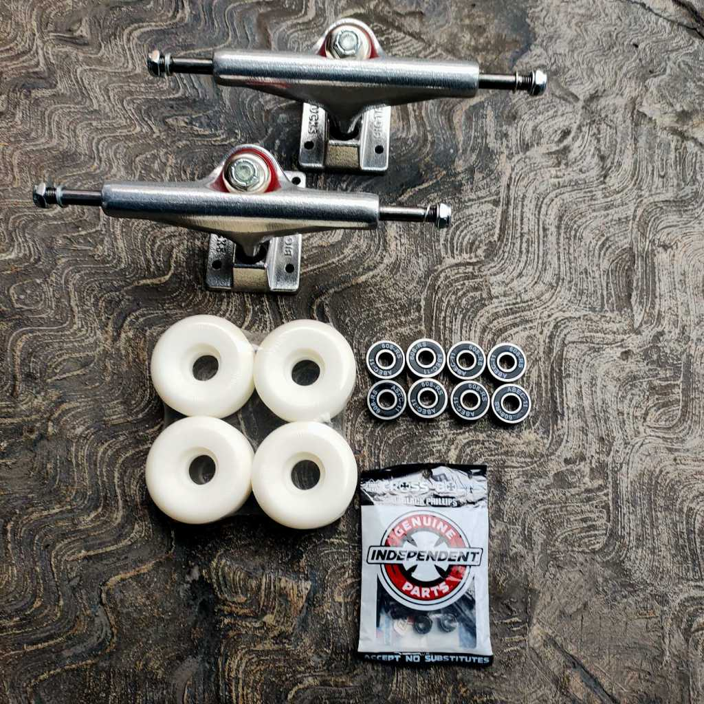 Jual Skateboard wheels paket trucks bearings conical wheels 53mm roda ...