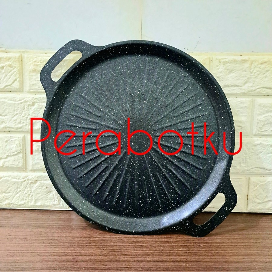 Jual BBQ Pan Korea 32 cm Dan 34 cm / Multi Grill Pan Bulat Anti Lengket ...