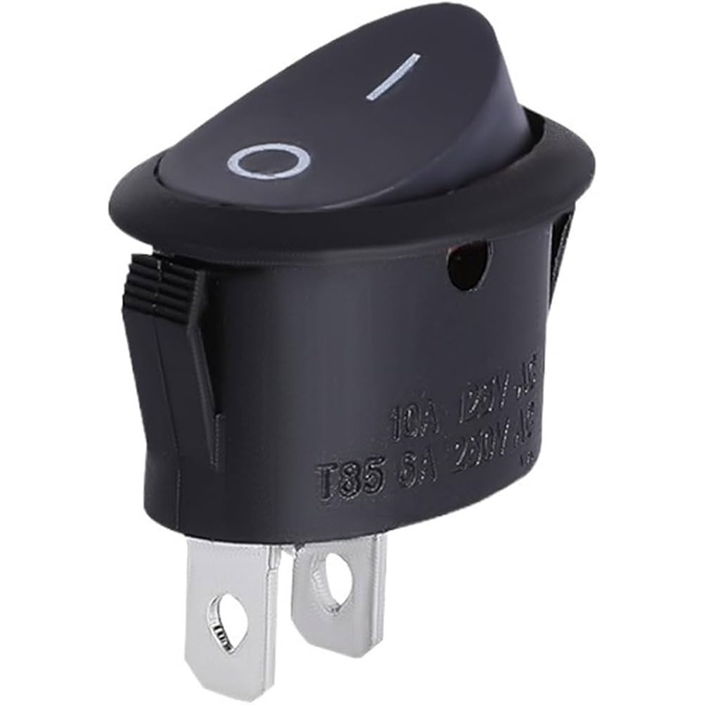 Jual Saklar ON OFF Oval Rocker Switch 2 Pin Hitam KCD1 6A 250V AC ...