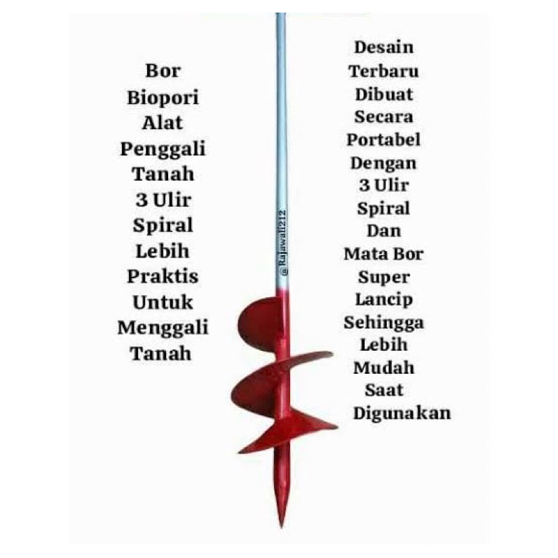 Jual Bor Biopori 3 Ulir Bor Tanah | Shopee Indonesia