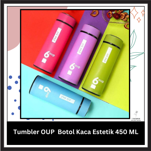 Jual TUMBLER BOTOL KACA OUP6 450ML ESTETIK MURAH | Shopee Indonesia