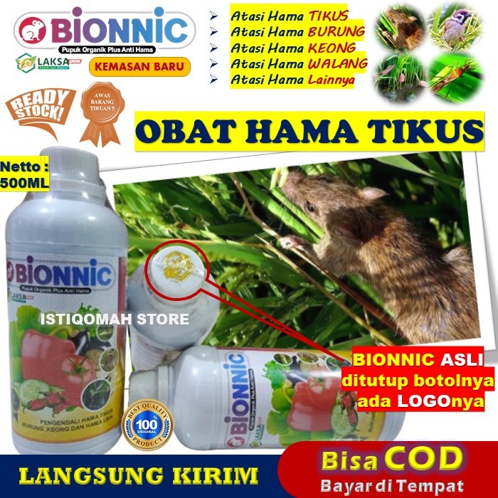 Jual OBAT TIKUS SAWAH PALING AMPUH BIONNIC 500ML Pupuk Organik Plus ...