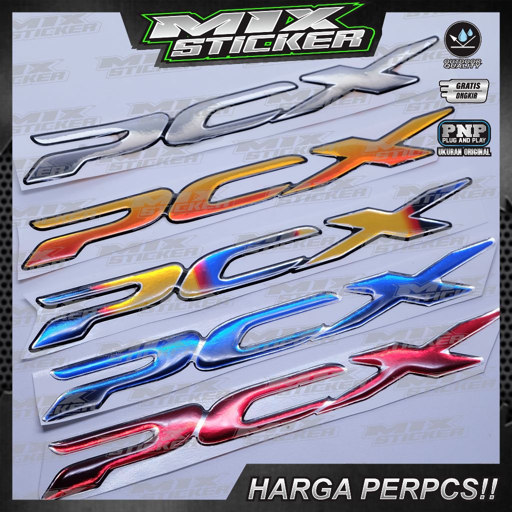 Jual emblem timbul honda pcx / emblem titanium honda pcx / emblem honda ...