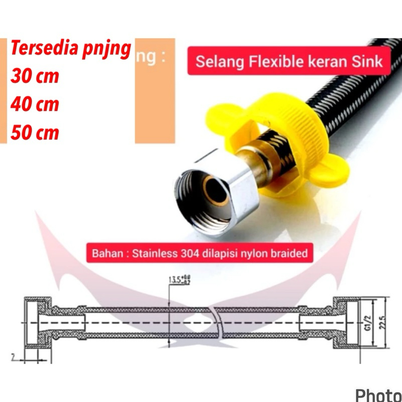 Jual Promo Selang flexbl 50 cm 304 HITAM 304/ Selang Fleksibel Ukuran ...