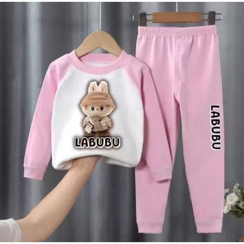 Jual SETELAN BAJU ANAK PEREMPUAN MOTIF LABUBU VIRAL UNTUK USIA 1-12 TAHUN SETELAN BAJU ANAK ...