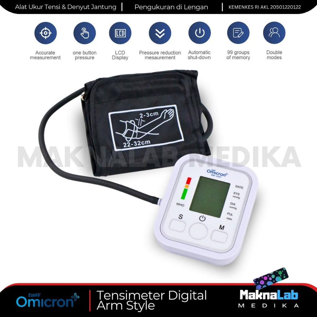 Jual taff Omicron Alat Cek Pengukur Tekanan Tensi Darah Digital ...