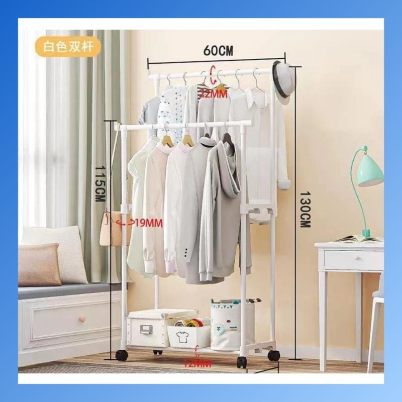 Jual DOUBLE ROD RACK GEN 1 SERBAGUNA JEMURAN RAK BAJU GANTUNG DISPLAY ...