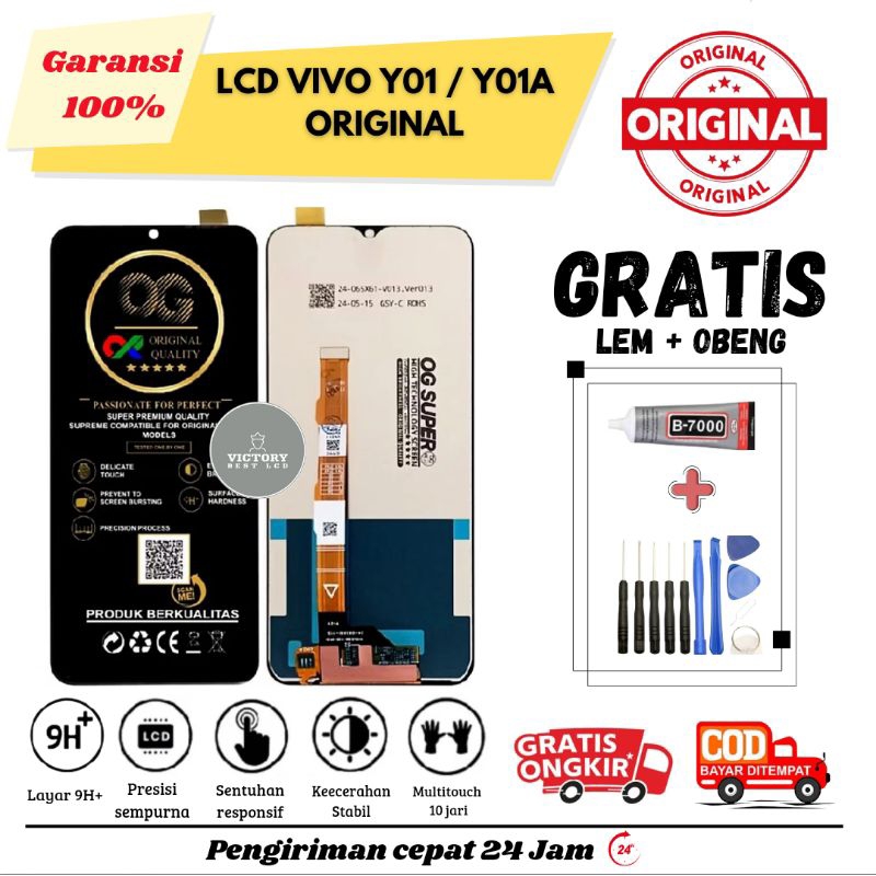 Jual Lcd VIVO Y01 / Y01A OG SUPER Original Touchscreen GRATIS lem + Obeng Fullset | Shopee Indonesia