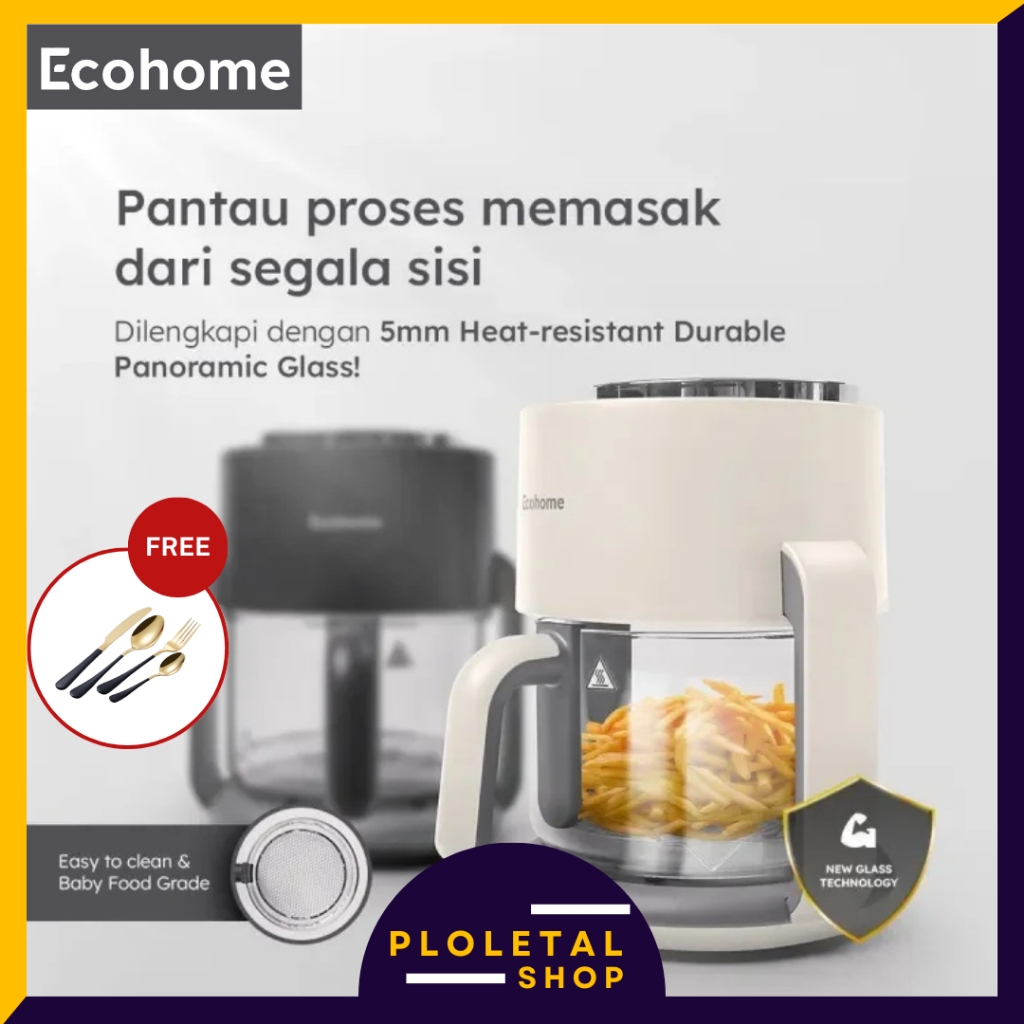 Jual ECOHOME Air Fryer & Dehydrator 8 in 1 Function EAF-777 4.5L ...