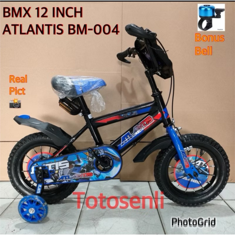 Jual sepeda anak laki-laki bmx 12 inch ATLANTIS BM004 JQ ban pompa tameng musik dan lampu ...