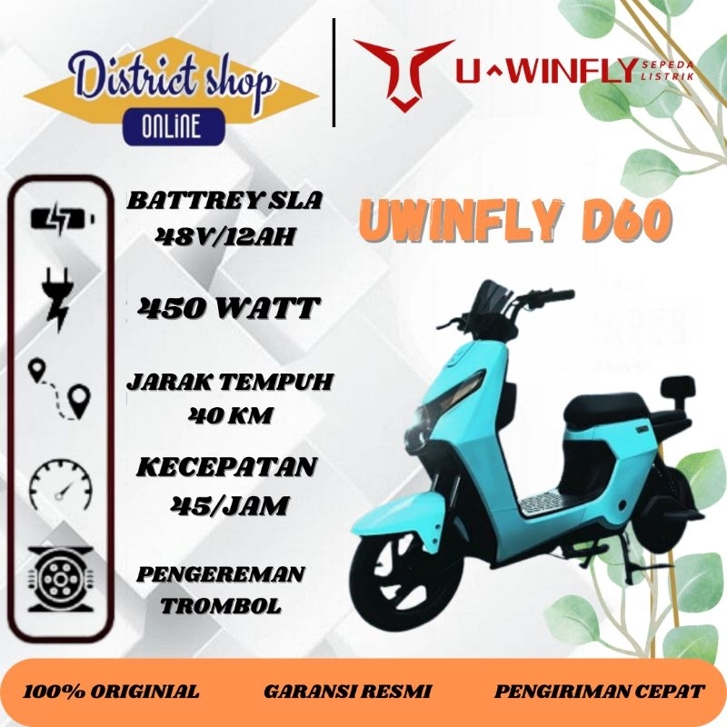 Jual READY!!! Sepeda Listrik Uwinfly D60 ADV 500Watt Bergaransi Resmi | Shopee Indonesia