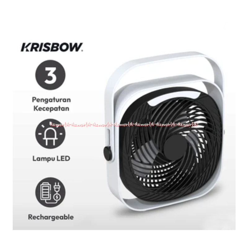 Jual Krisbow 6inch Emergency Table Fan LED Kipas Angin Emergenci ...
