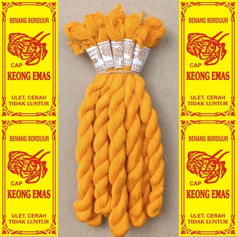 Jual WARNA : K2 (Oren Muda) 10 KEPALA/IKAT/PLINTIR Benang Tenun Bordir ...