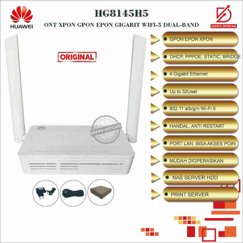 Jual Modem Fiber Optik ONT Huawei HG8145V5 Wireless Wifi Router Gigabit GPON EPON XPON ONU ...