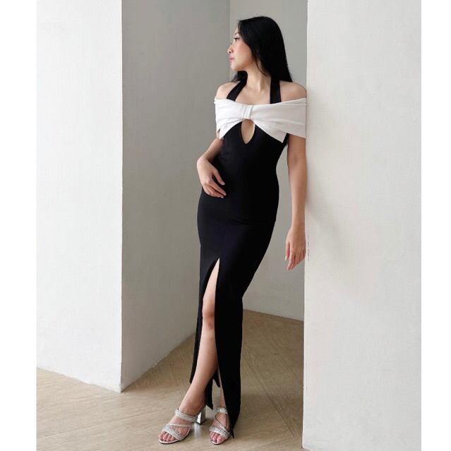 Jual Selly Dress - Ribbon evening knit dress | Shopee Indonesia