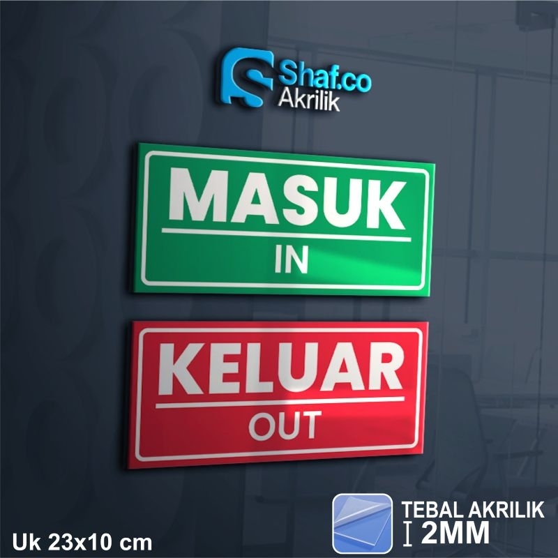 Jual AKRILIK SIGN BOARD MASUK // ACRYLIC KELUAR // RAMBU-RAMBU // 2MM ...