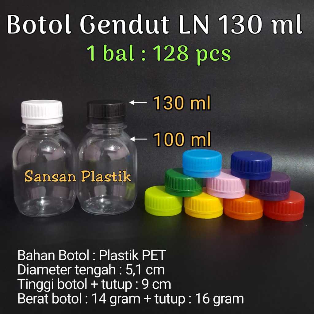 Jual Botol Gendut 130 ml / Botol Plastik 130ml Isi 128 pcs / GOJEK /GRAB ONLY | Shopee Indonesia