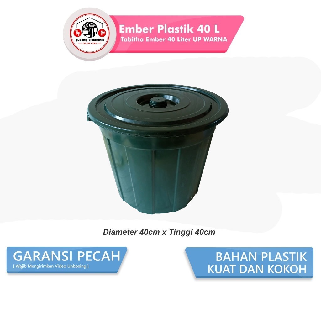 Jual Tabitha Ember Besar Dengan tutup 40 Liter Warna Random Tong Besar ...