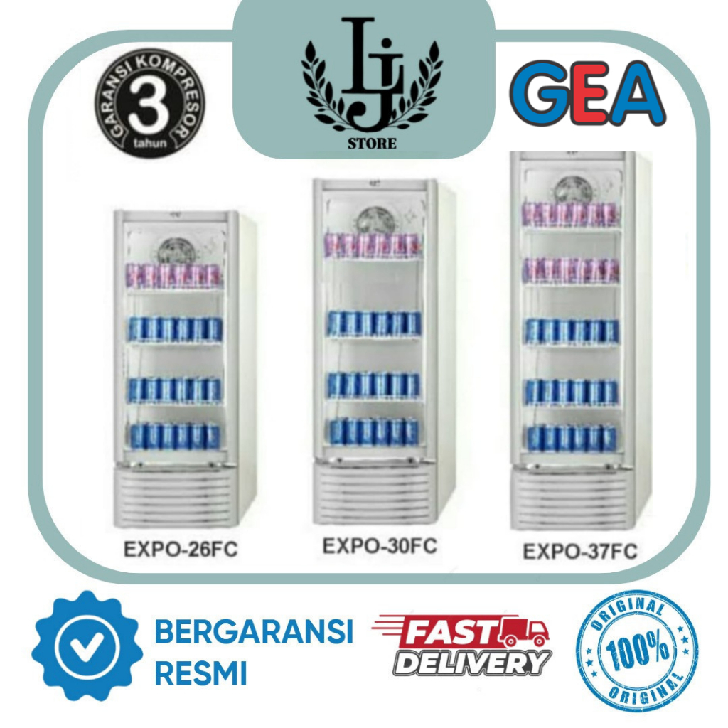 Jual Showcase Cooler GEA EXPO26FC / EXPO30FC / EXPO37FC Kulkas Lemari ...