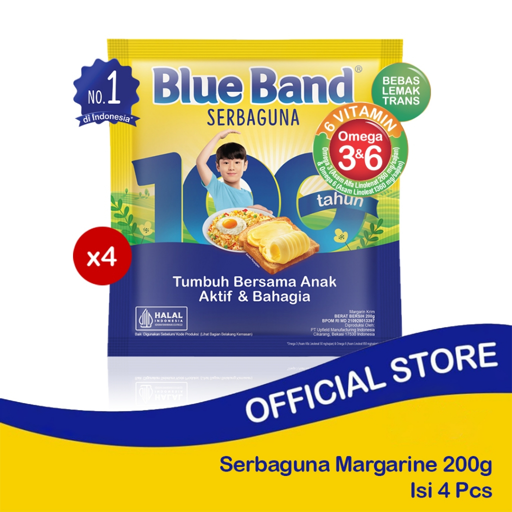 Jual Blue Band Serbaguna Margarine Sachet 200gr Isi 4 | Shopee Indonesia