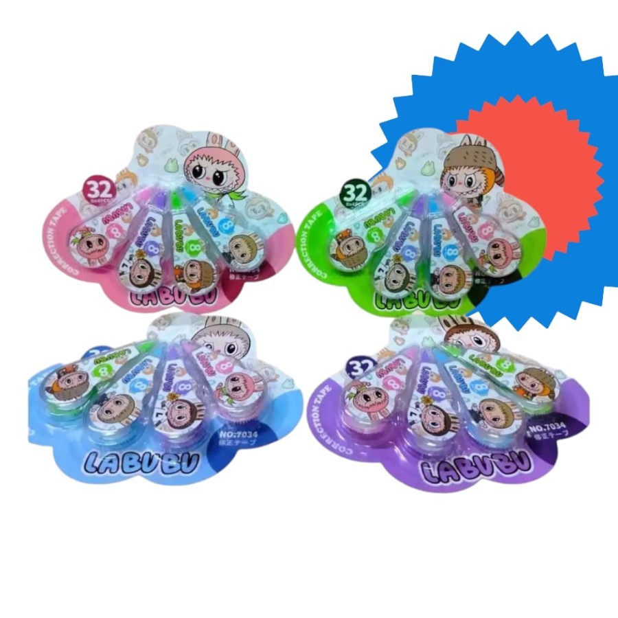 Jual Correction Tape Labubu - Tip-ex Tip-x Labubu 1 Pack Isi 4 Termurah ...