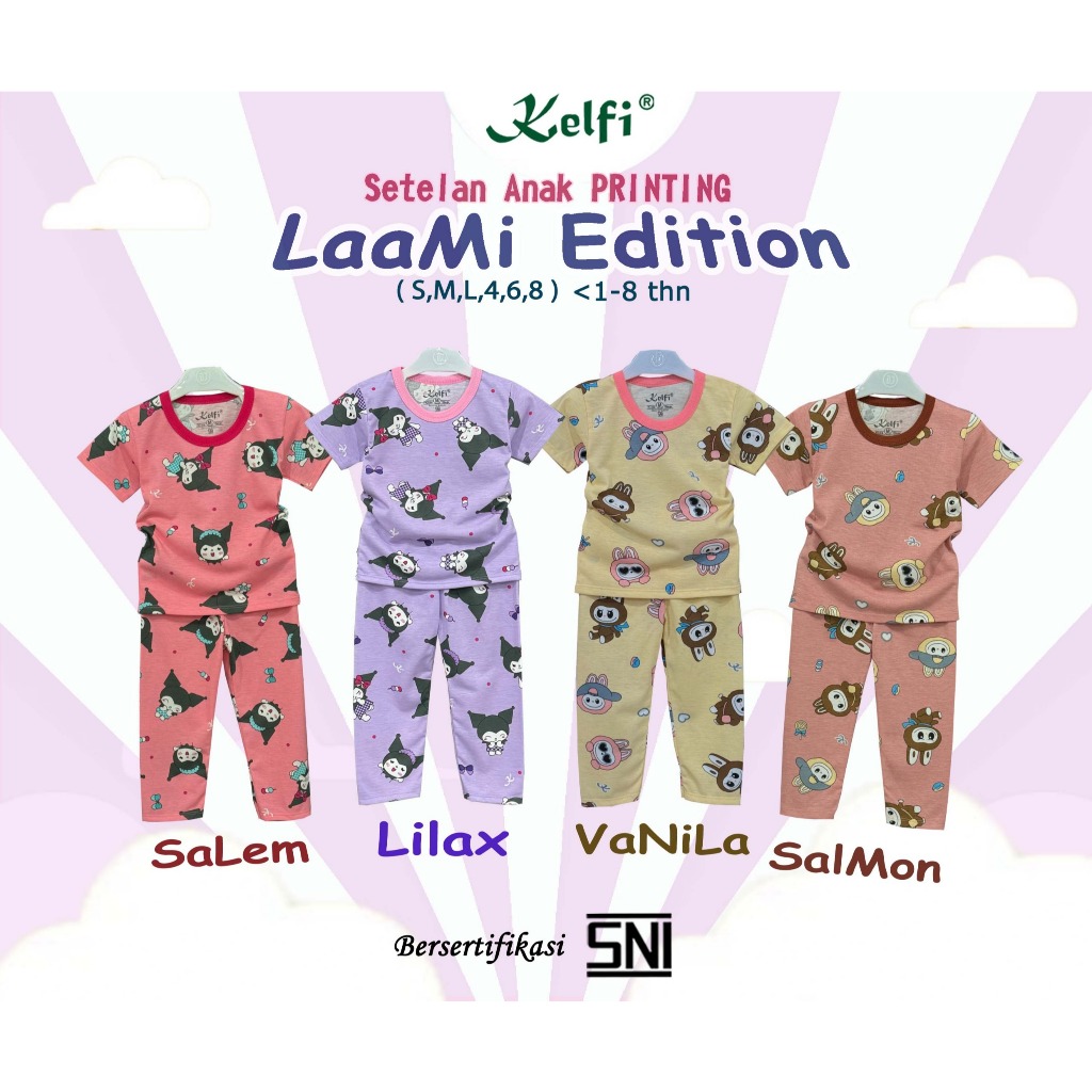 Jual PROMO 9.9 KELFI SETELAN CP FULL PRINTING / SET BAJU ANAK CEWEK CP ...