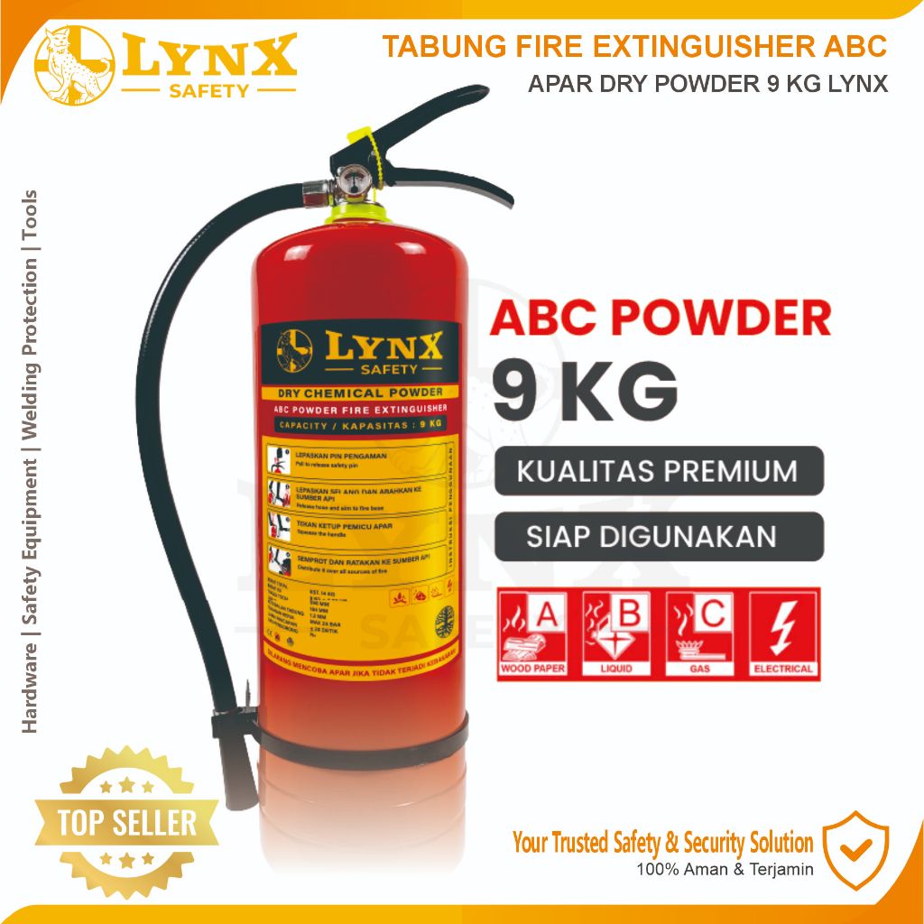 Jual Apar 9 KG ABC Powder / Tabung Pemadam Api Set Komplit Lynx Safety ...
