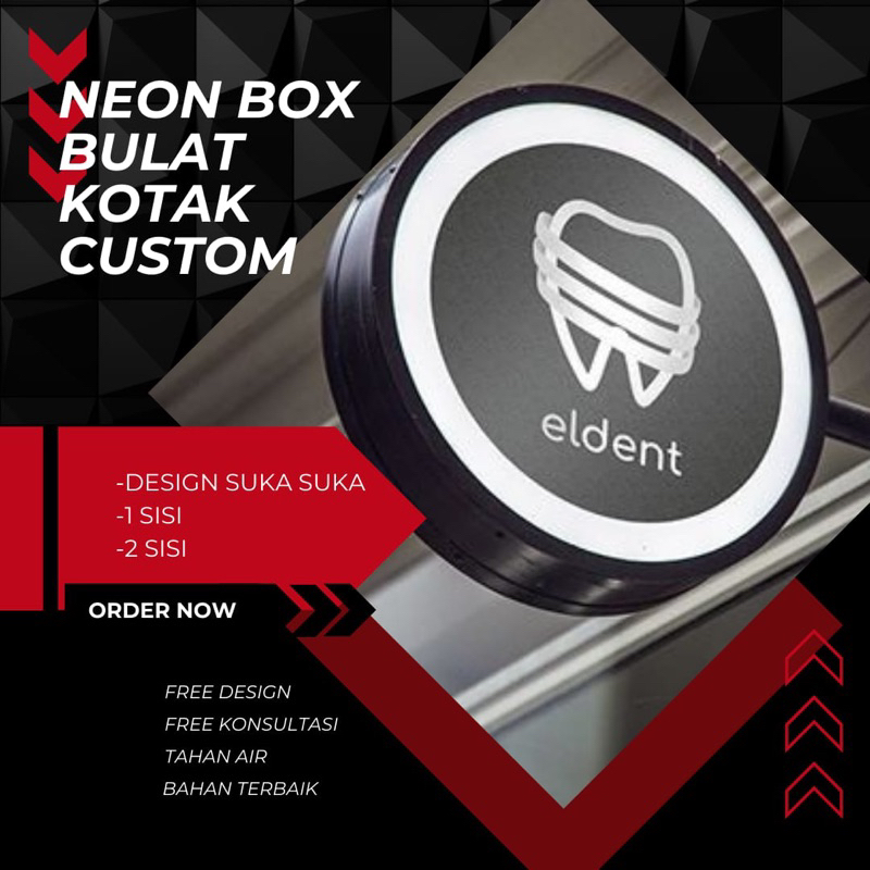 Jual NEON BOX INDOOR OUTDOOR BULAT KOTAK AKRILIK 2 MUKA 1 SISI CUSTOM ...