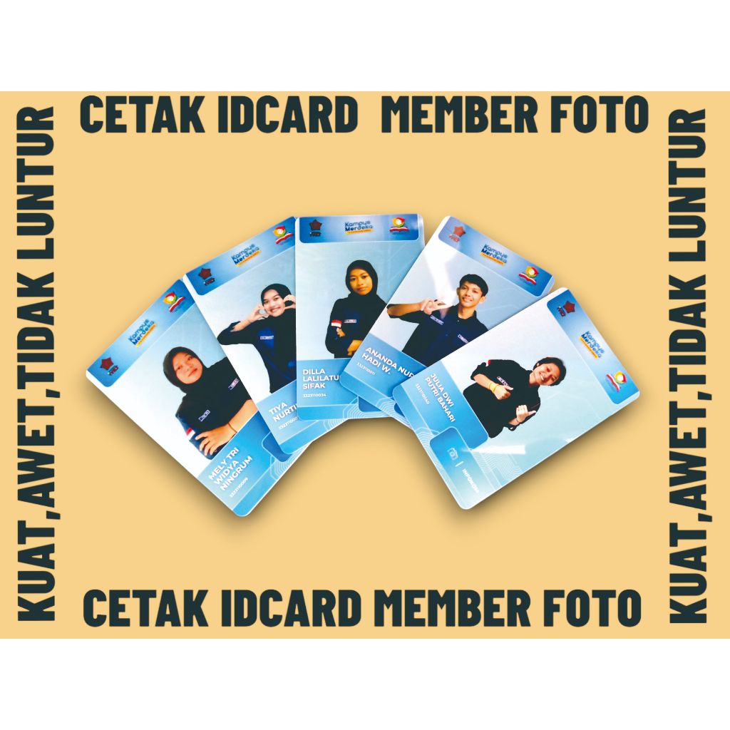 Jual Cetak Id card GLOSY Bahan Pvc,kartu member pake Poto | Shopee ...