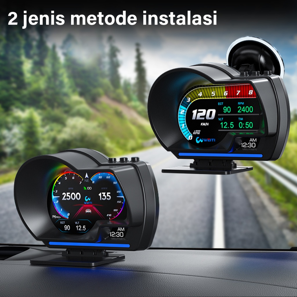 Jual P6PRO car smart gauge OBD2+GPS Smart HUD Sistem Ganda Smart Gauge ...