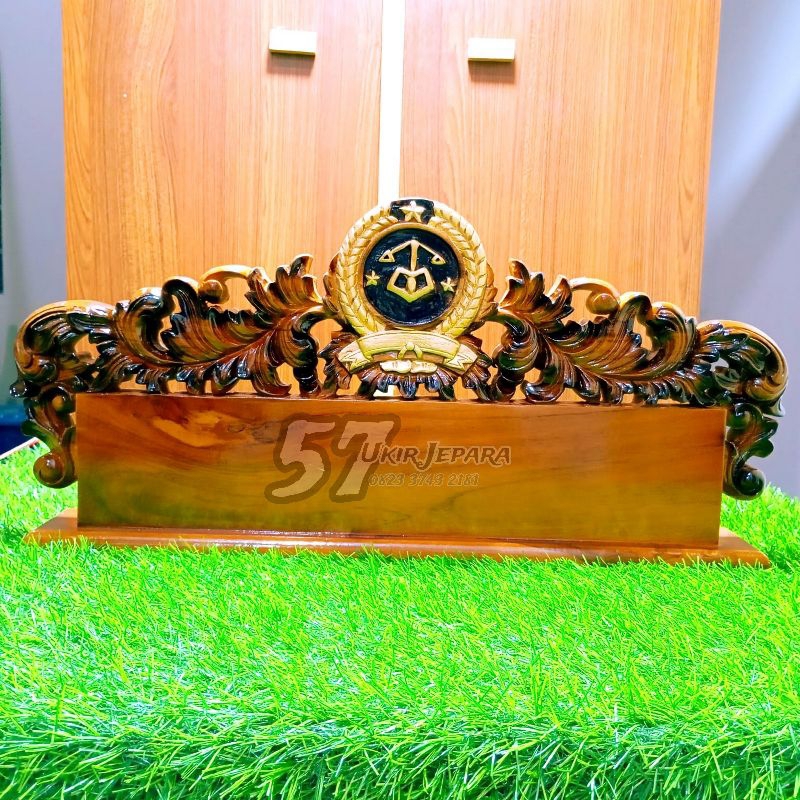 Jual Papan Nama Ukir Kayu Jati Meja Kantor Untuk Jabatan/ Nama Ukir ...