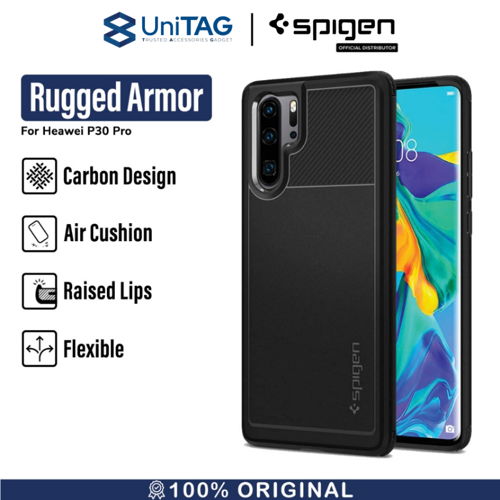 Jual Case Huawei P30 Pro Spigen Softcase Corbon Fiber Rugged Armor ...