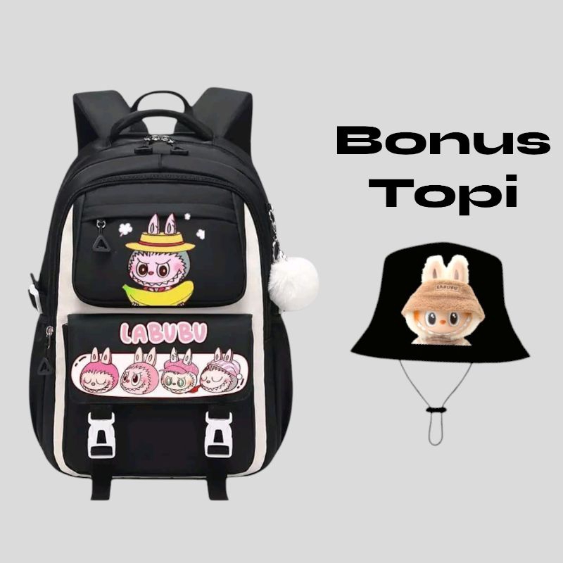 Jual Viral Tas Gendong Ransel Sekolah Anak Perempuan SD SMP Motif Labubu | Shopee Indonesia