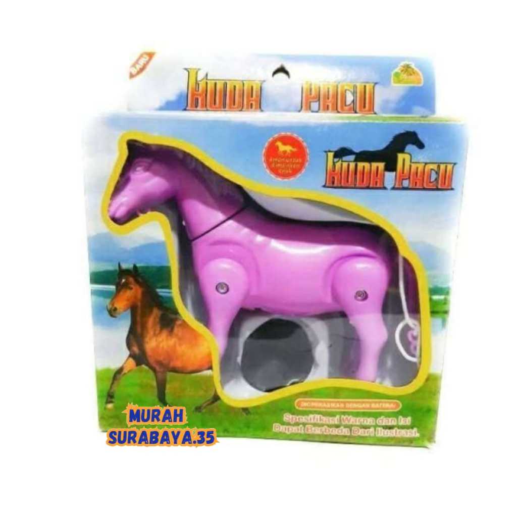 Jual Mainan Hewan Kuda Pacu OCT 1201 Menggunakan Baterai Dengan Tali ...