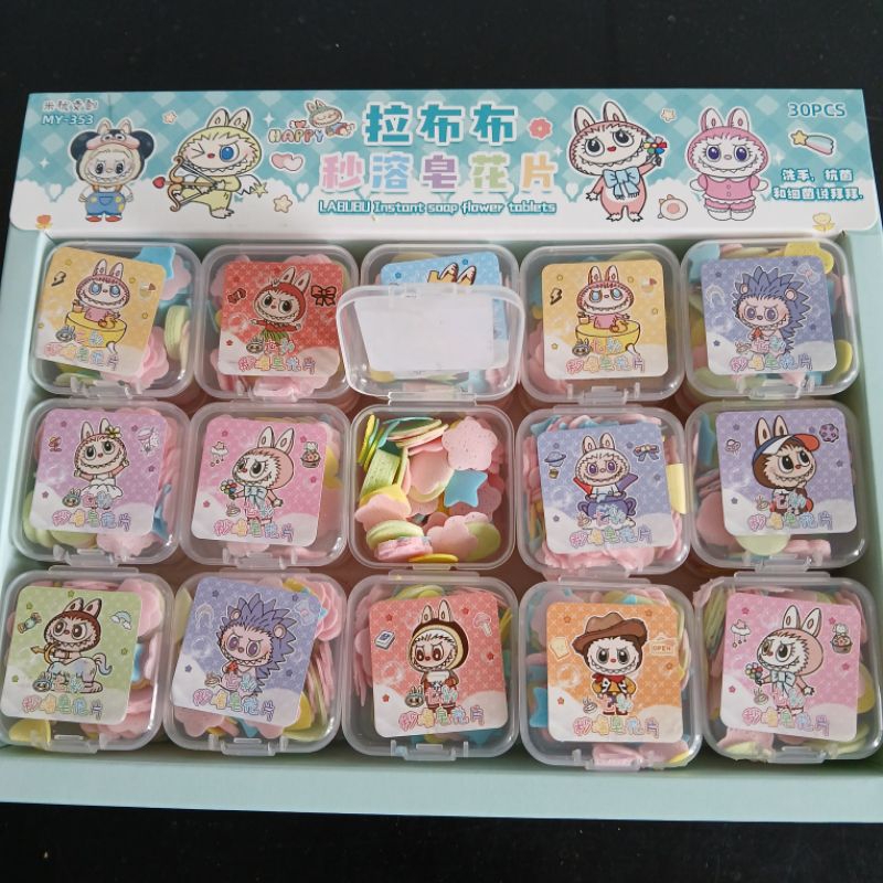 Jual sabun lembar Labu 1 kotak instant soap flower tablets | Shopee ...