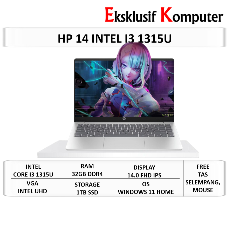 Jual Laptop HP 14 Intel Core i3 Gen 13 32GB 1TB SSD 14" FHD IPS Windows ...